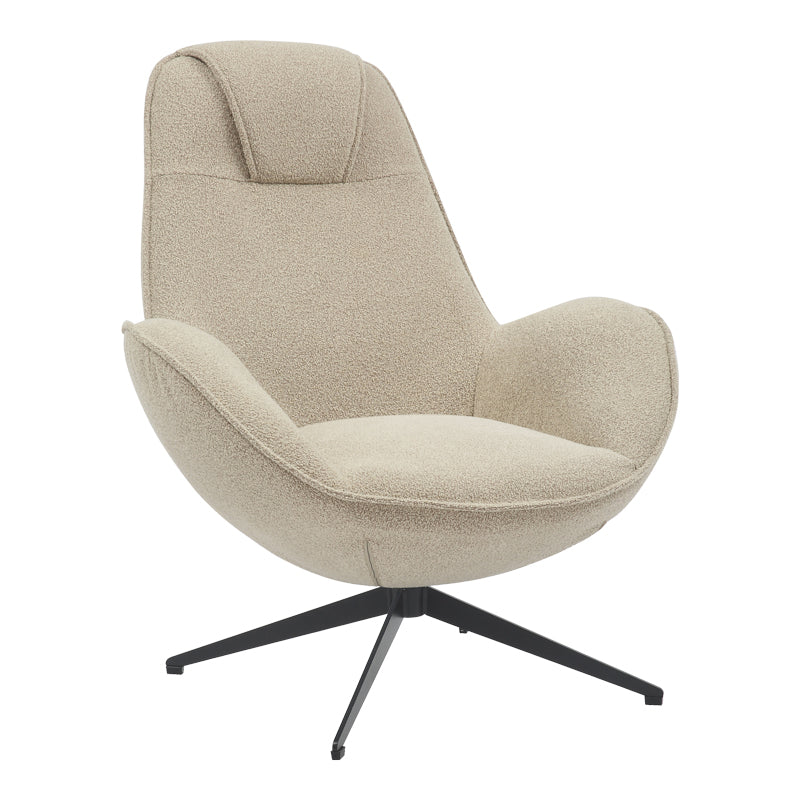 Fotoliu rotativ Flago pakoworld boucle stofa in nuanta bej 85x88x103.5 ...