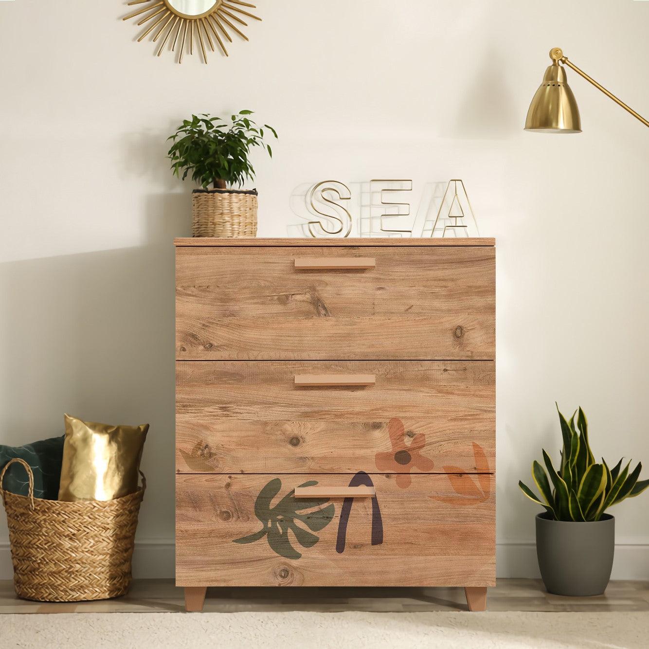 Comoda Leva Gravis Flow Dresser 4, Stejar, 95x43x80 cm – Adorehome