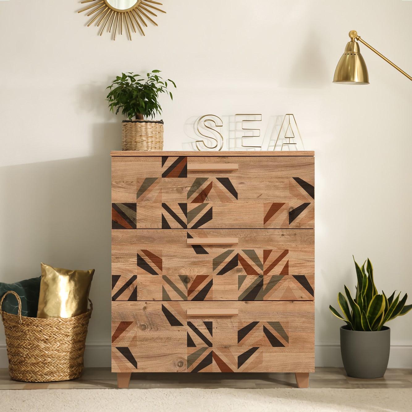 Comoda Leva Gravis Flow Dresser 5, Stejar, 95x43x80 cm – Adorehome