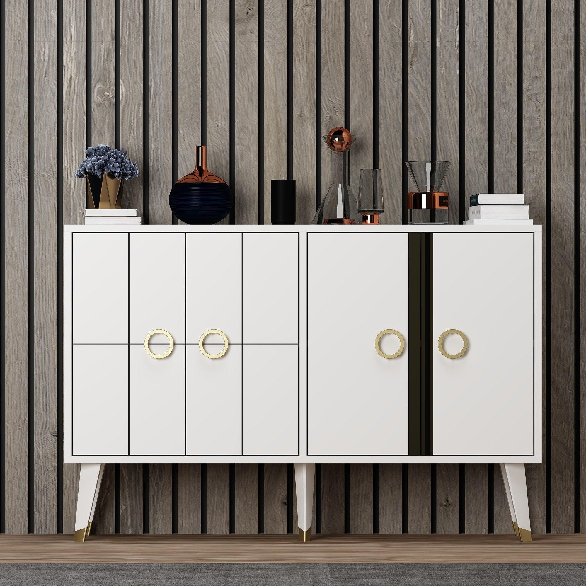 Consolă Eagle - White, Alb, 70x30x120 cm – Adorehome