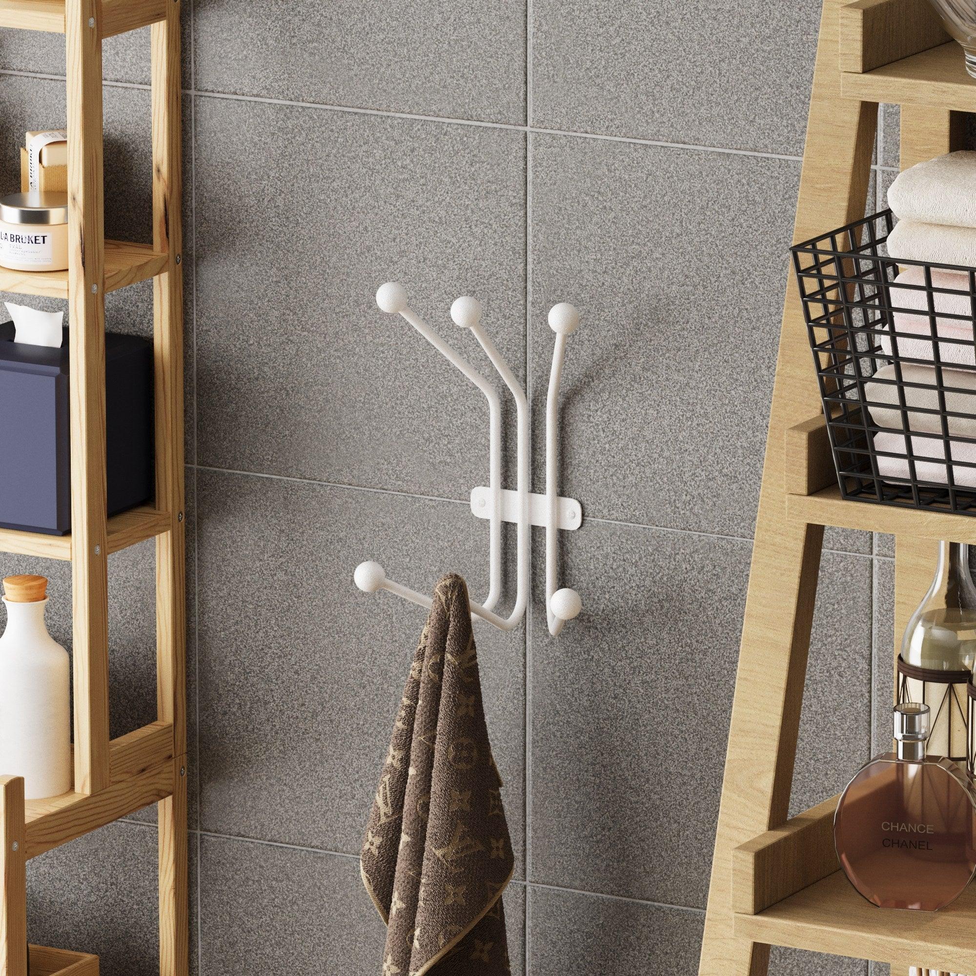 Cuier de hol metalic Metal Wall Hook Classic 1, Alb, 23x13 cm – Adorehome