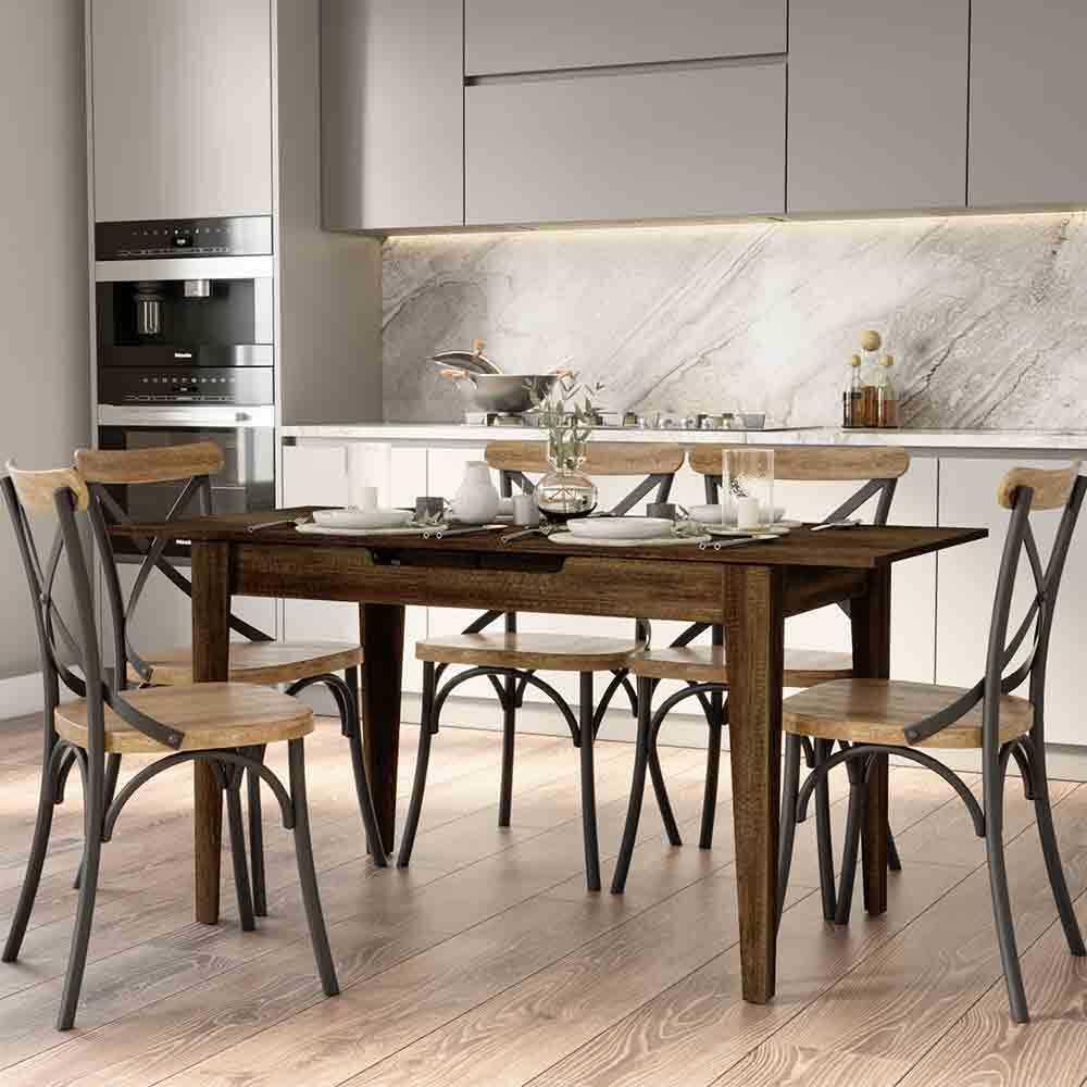 Masa Dining Adore Extensibila, Alb / Lemn – Adorehome