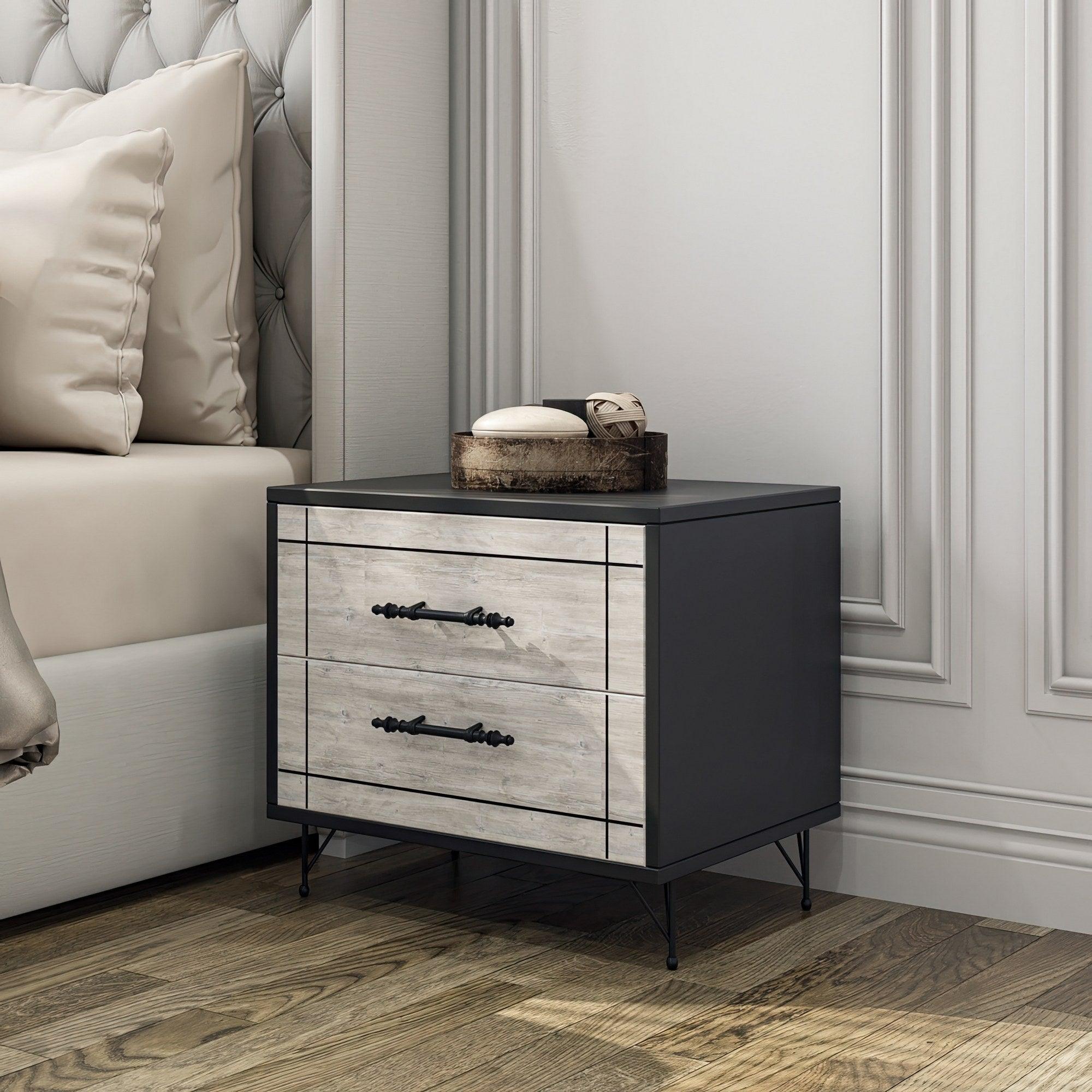 Noptiera, Gri, 50x55x40 cm – Adorehome