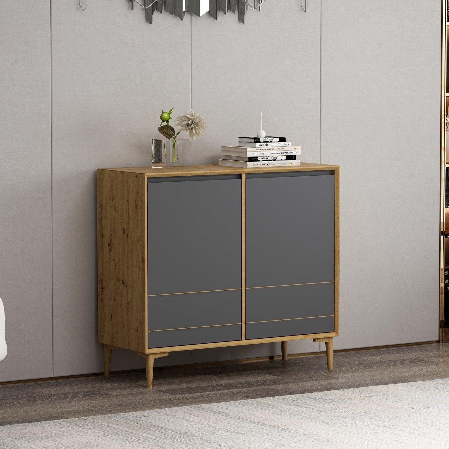 Noptiera Lerry - 6829, Gri, 100x40x90 cm – Adorehome