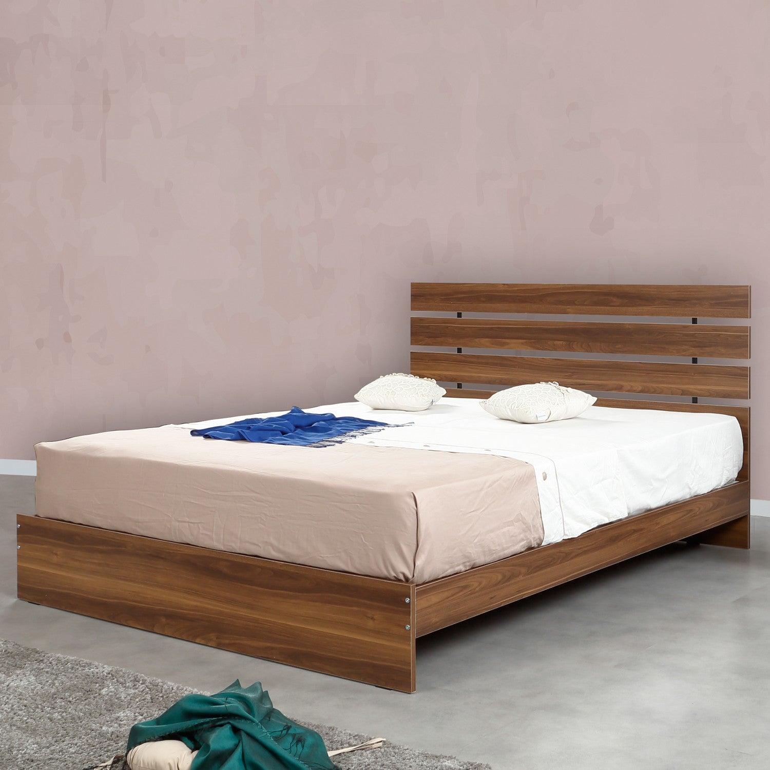 Pat dublu Fuga 140, Nuc, 145x100x205 cm – Adorehome