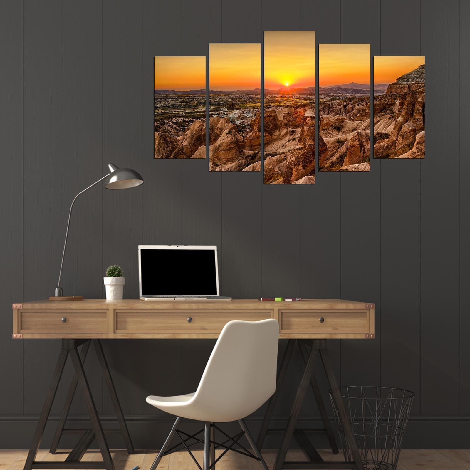 Tablou MDF ( 5 buc ) Cappadocia Rasaritul Soare, Multicolor, 60 x 110 ...