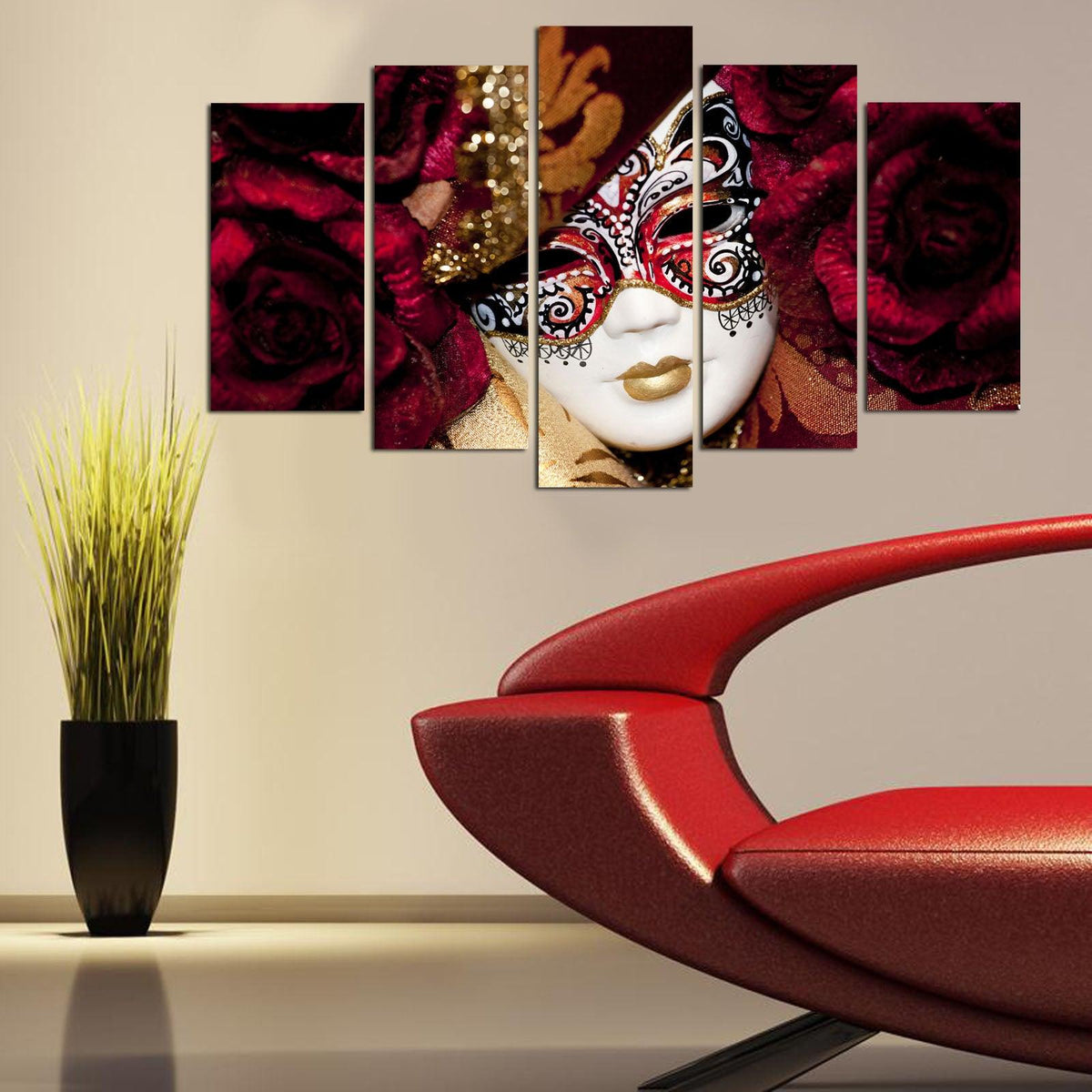 Tablou MDF ( 5 buc ) Geisa, Multicolor, 60x110 cm – Adorehome