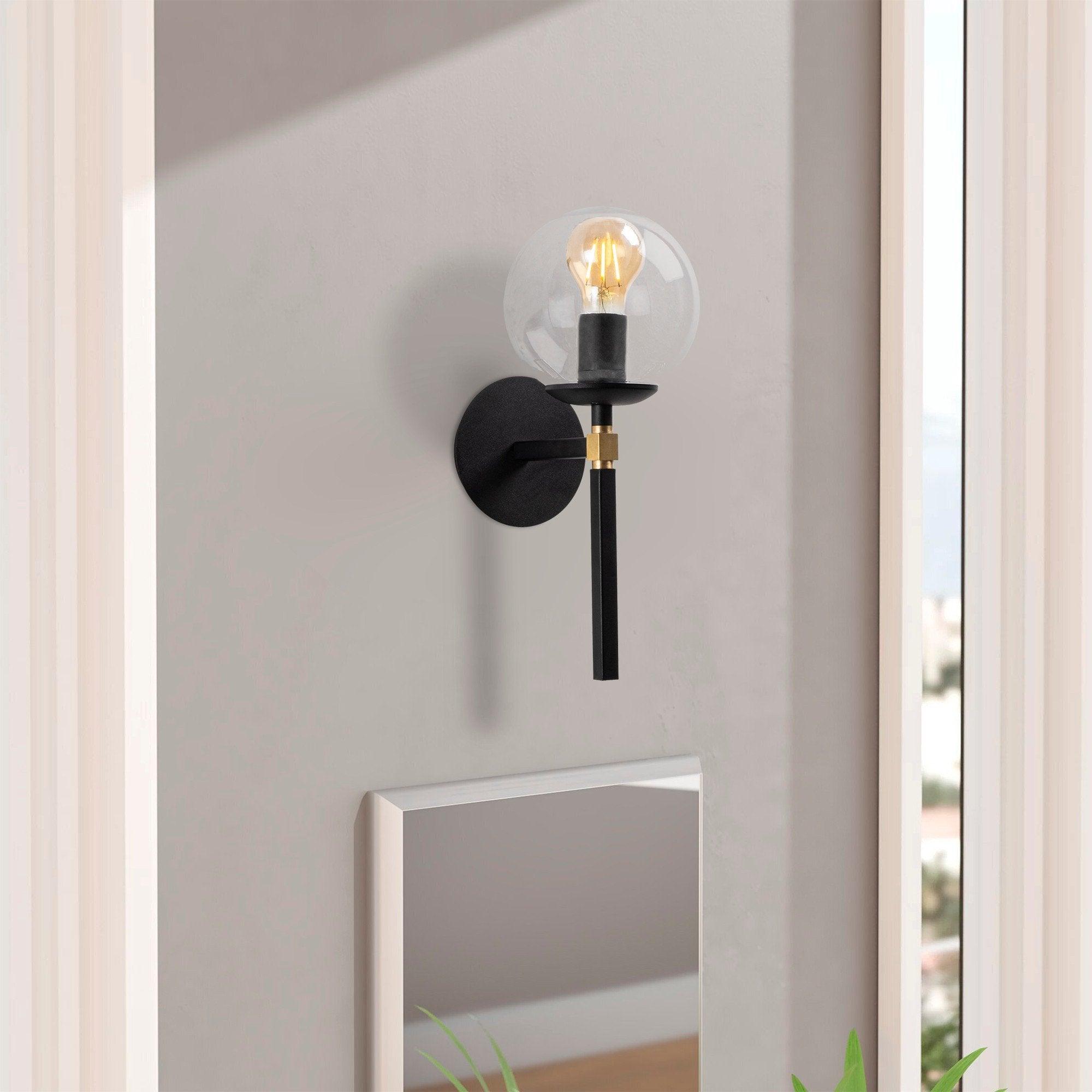 Aplica de perete Globus, Negru – Adorehome
