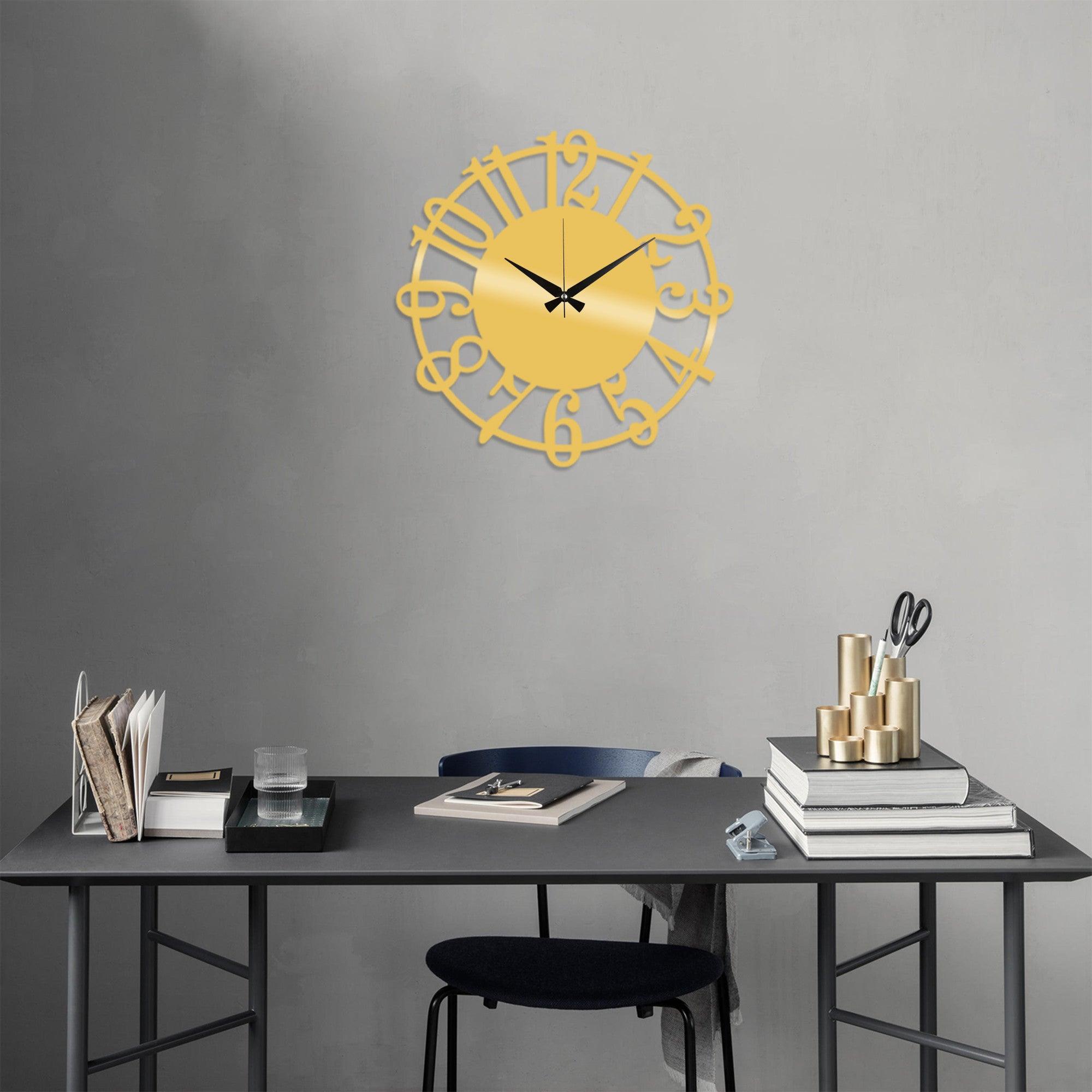 Ceas de perete Metal Wall Clock 15 - Gold, Aur, 48x1x48 cm – Adorehome
