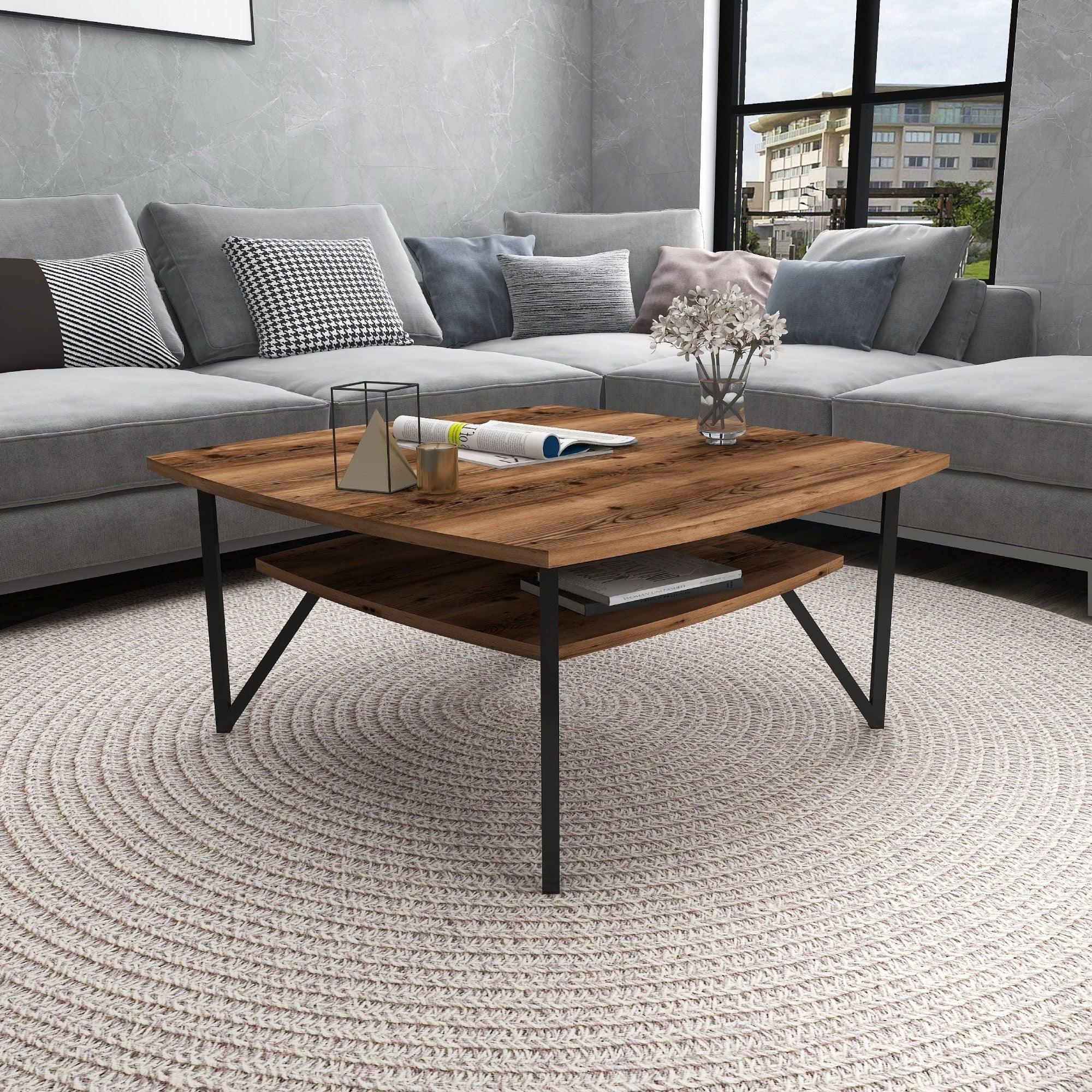 Masuta de cafea Asens Sufragerie cadru Metalic, 90 x 42 x 90 cm – Adorehome